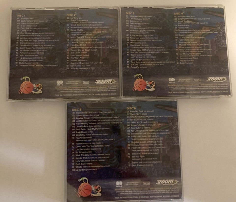 Zoom Karaoke - Hip Hop Pop Box6 DISCS 114 Karaoke Hits---EXCELLENT ...