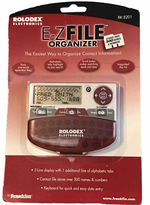 Franklin Rolodex Electronics E-Z File Organizer Model RK-8201 New ...