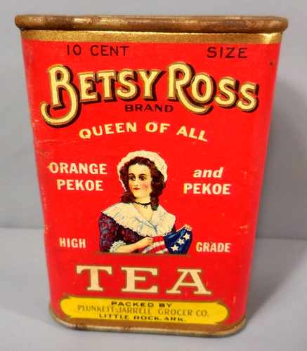 Betsy Ross Tea Tin Vintage 1930's Orange Pekoe and Pekoe Little Rock ...