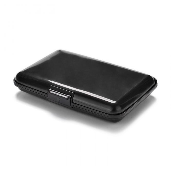 Black - Metal Wallet Credit Card Holder, Women Men Aluminum RFID, Hard ...