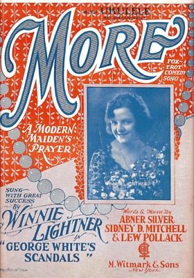 Winnie Lightner "GEORGE WHITE'S SCANDALS" Abner Silver 1923 Broadway ...