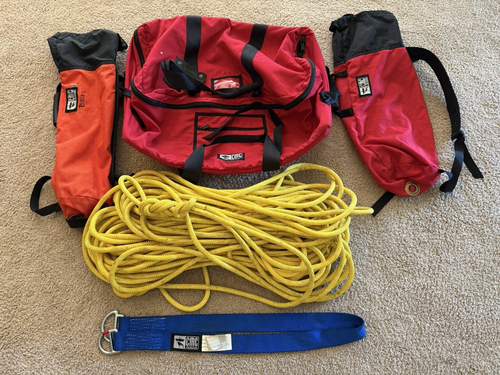 CMC 1/2" LIFE SAFETY ROPE WITH HEAVY RESCUE ORGANIZER & ROPE BAGS ANCHOR STRAP | eBay