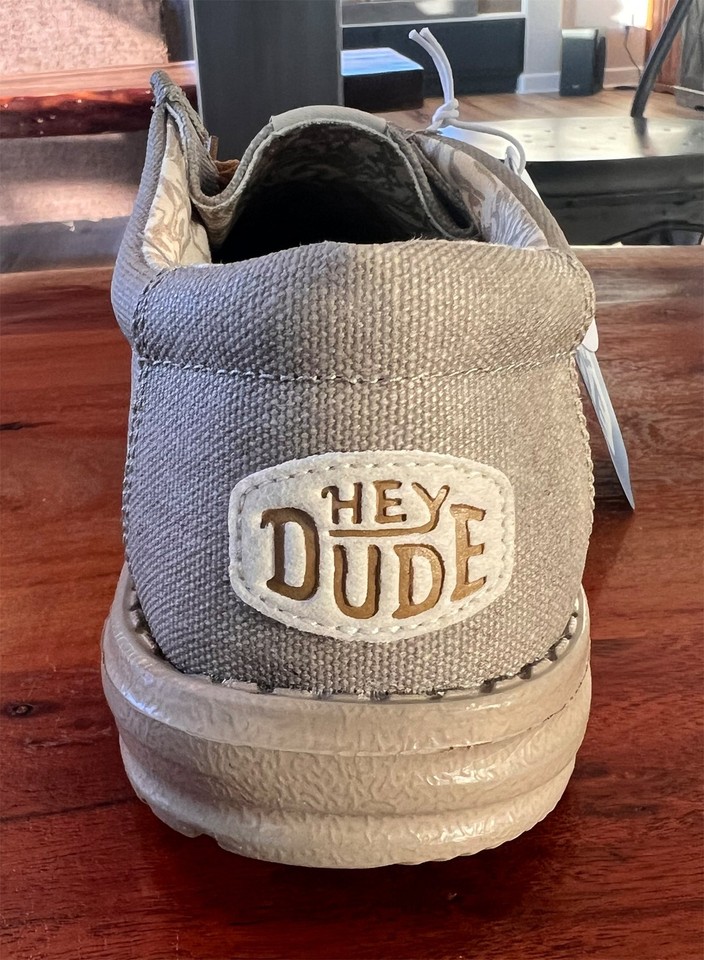 Hey Dude Wally Waxed Canvas Light Grey Men's Loafer Shoes - Water ...