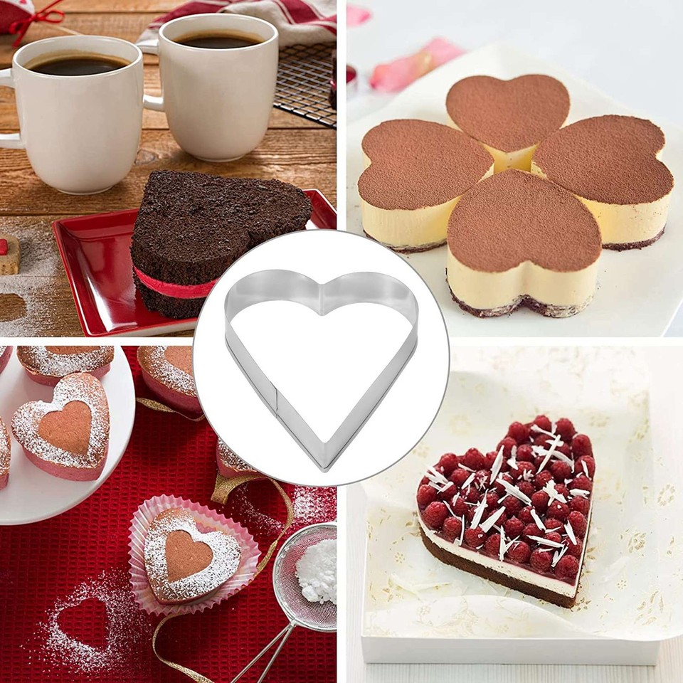 5 Pieces Heart Shape Cookie Cutter Set Valentine Cookie Cutter ...