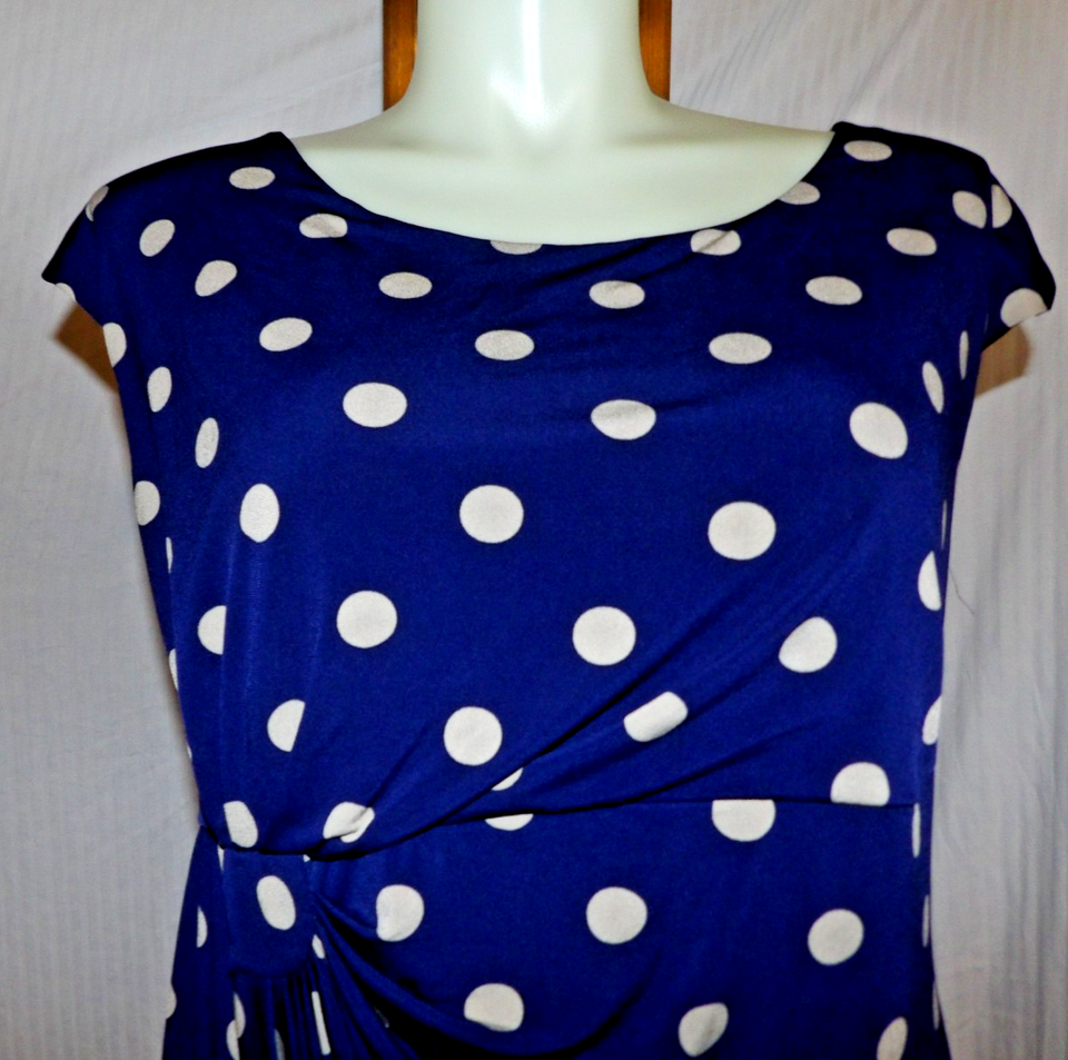 DRESSBARN Women's Blue Polka Dot Sheath Dress Size 18 | eBay