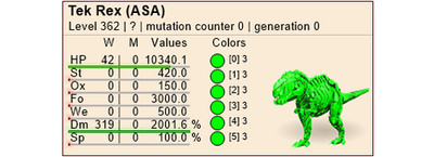 Ark ASA Xbox/PC/PS5 PVE Solid 3 Green Tek Rex Level 362 Baby breeding ...