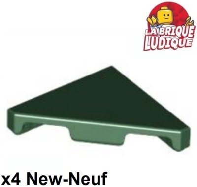 Lego 4x Tile plaque lisse 2x2 coin triangle triangulaire vert foncé ...