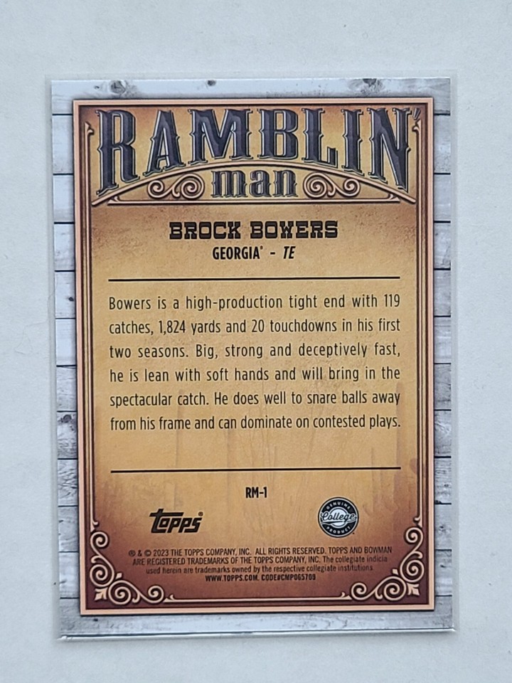 2023 Bowman U Ramblin Man Brock Bowers Chrome Refractor RC | eBay
