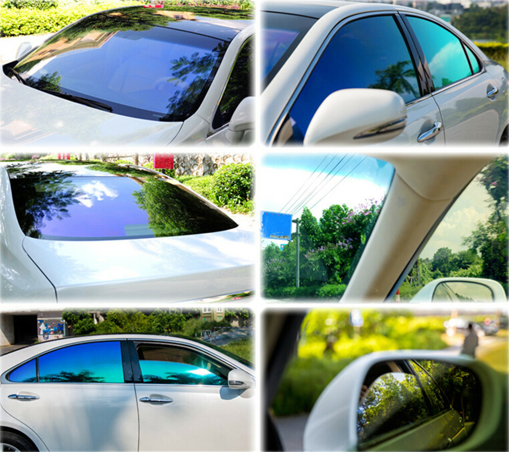 50x600cm Chameleon Blue Car Window Tint VLT 55% Nano Ceramic Film for ...