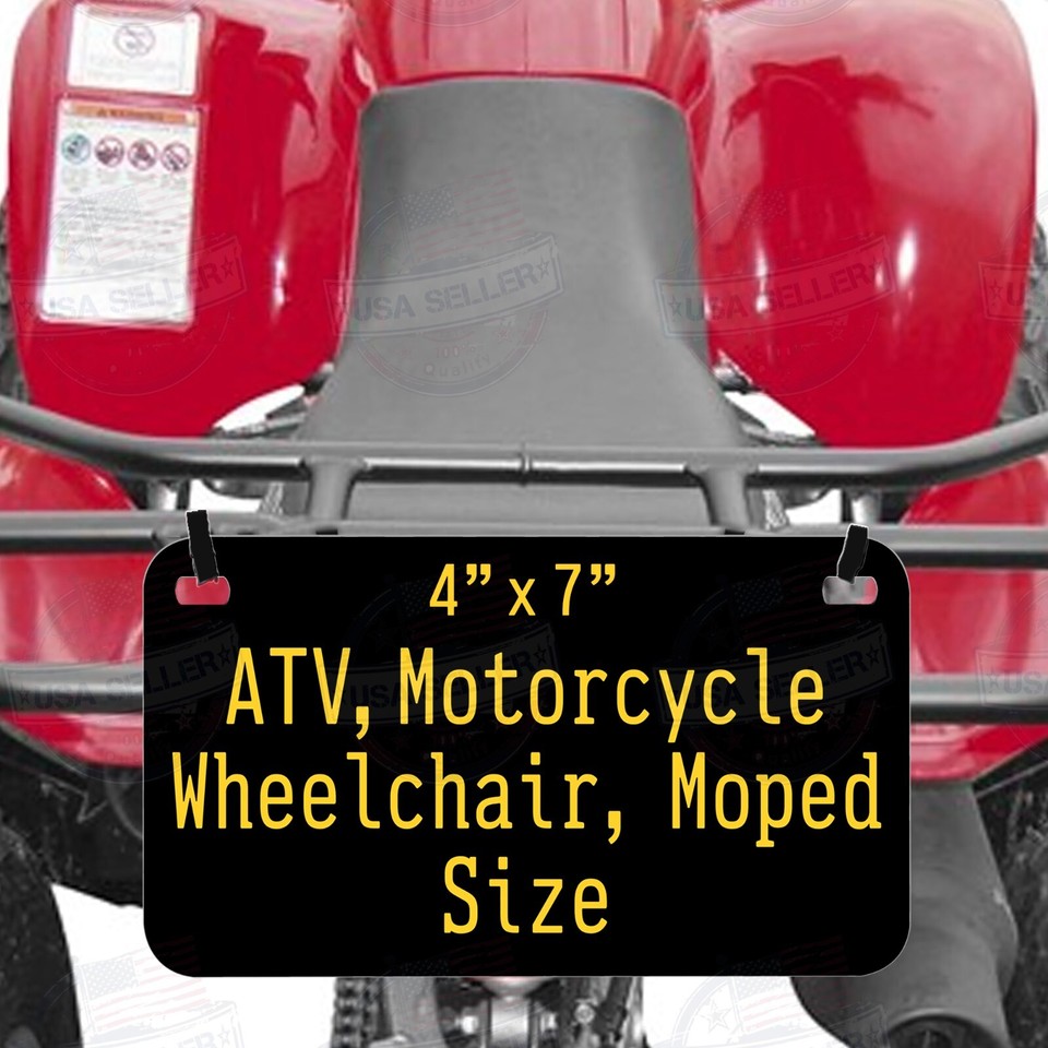 Rustic License Plate Black & Yellow Gold Personalized for Auto ATV ...