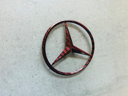 Mercedes-Benz CLK W208 E W210 Red Carbon Fiber Trunk Emblem OEM Star ...
