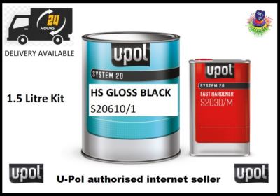 U-pol 2k Acrylic Paint Solid Gloss Black 1L UPOL S20610/1 + 500ml UPOL ...