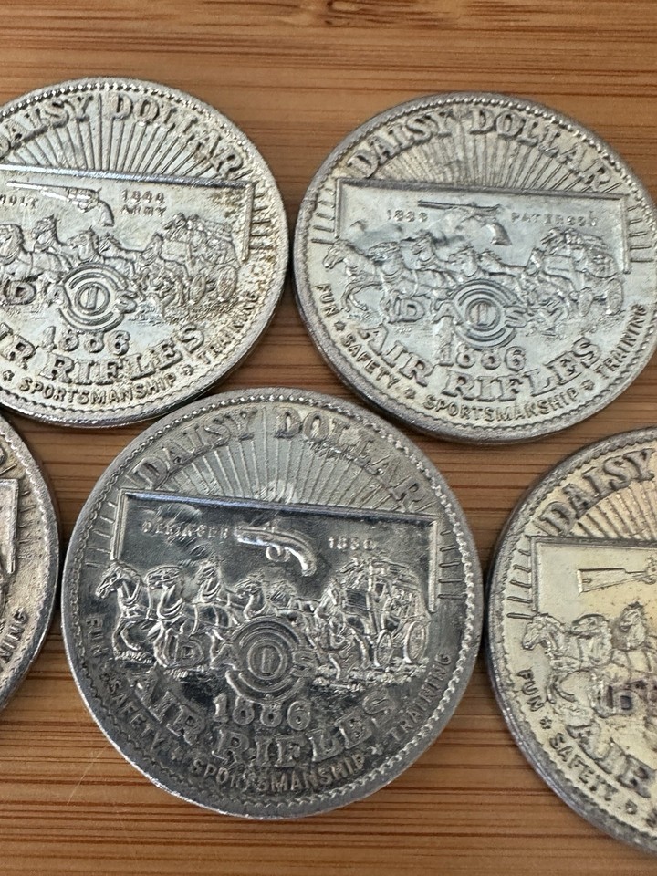 7 Daisy Dollar Air Rifle Medallion/Coins In EXCELLENT CONDITION | eBay
