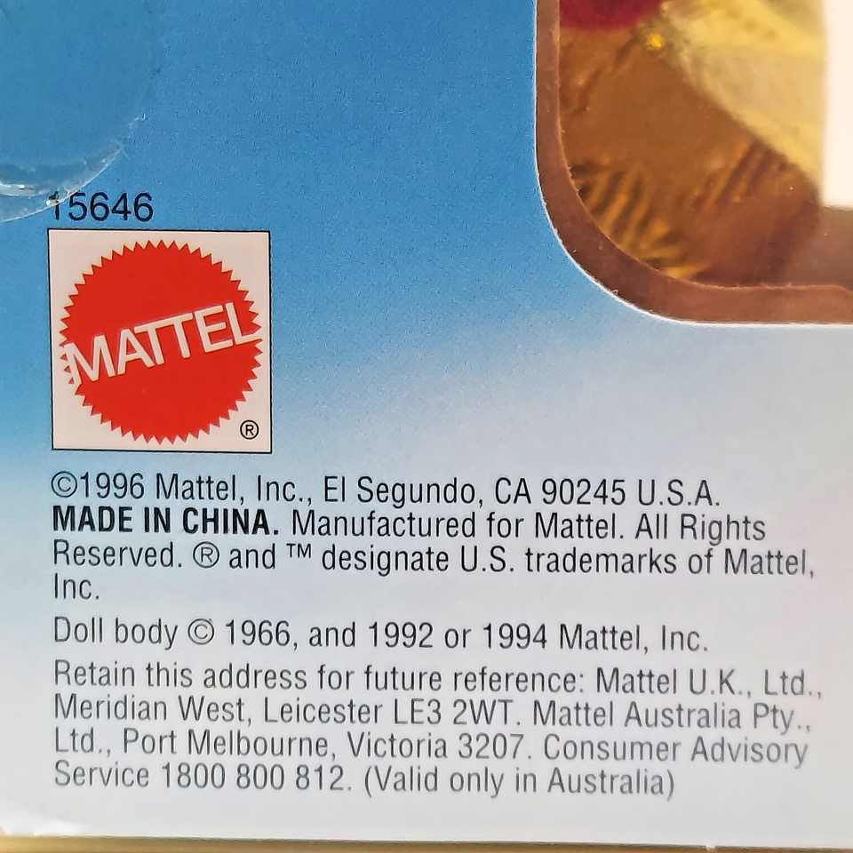 Mattel 15646 Barbie Happy Holidays 1996 Rare Special Edition "Purple ...