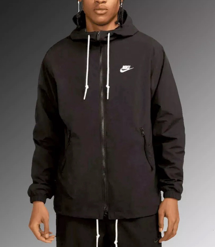 Nike Sportswear Club Woven Full-Zip Hooded Jacket Black Nike Sportswear Club Woven Full-Zip Hooded Jacket Black