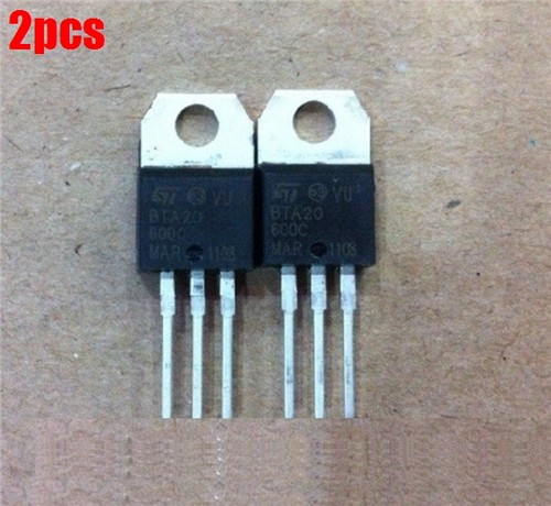 2Pcs TO-220 Triac BTA20 BTA20-600 BTA20-600C 20A 20000MA 600V Sensitive ...