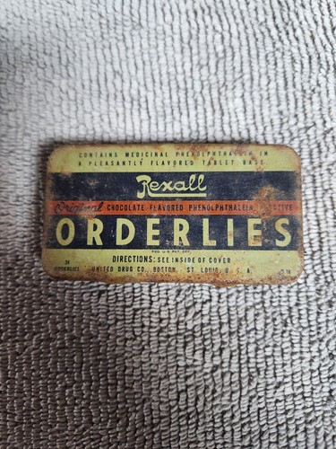 Vintage Rexall Orderlies Tin Chocolate Flavored Phenolphthalein ...