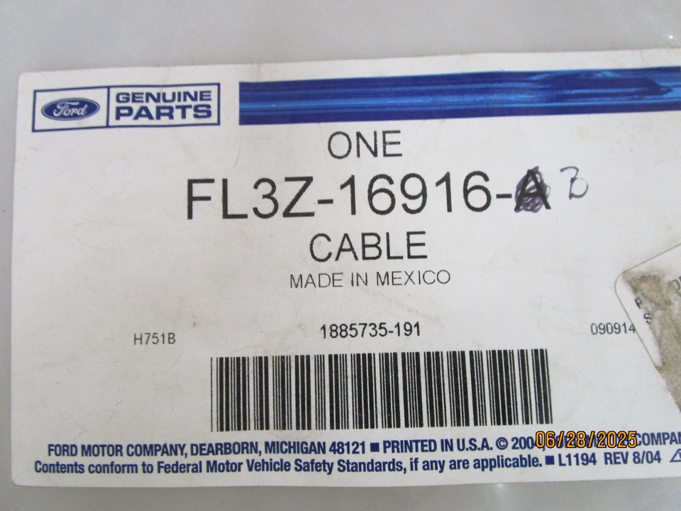 Genuine Ford OEM FL3Z-16916-A Hood Control Cable Assembly | eBay