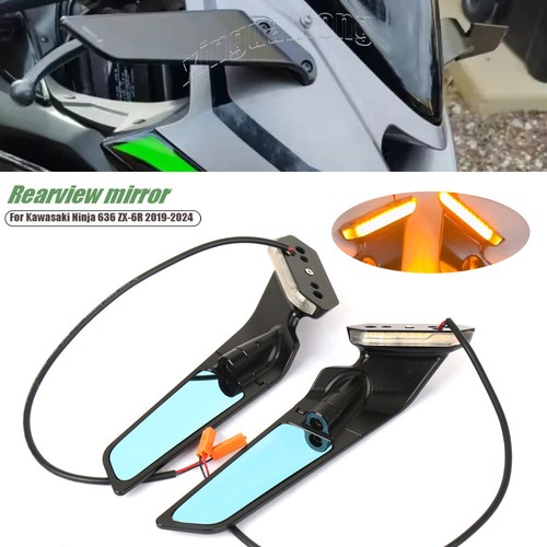 ZX-6R ZX6R LED rearview mirror 2019-2024 Kawasaki Ninja 636 | eBay