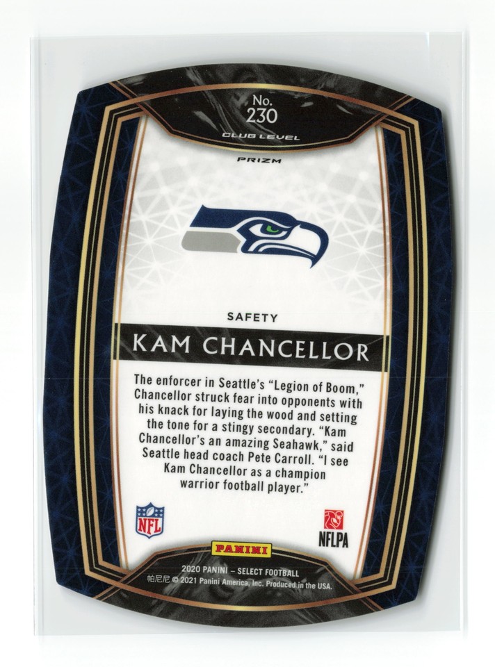 KAM CHANCELLOR #230 2020 PANINI SELECT SEAHAWKS PURPLE | eBay
