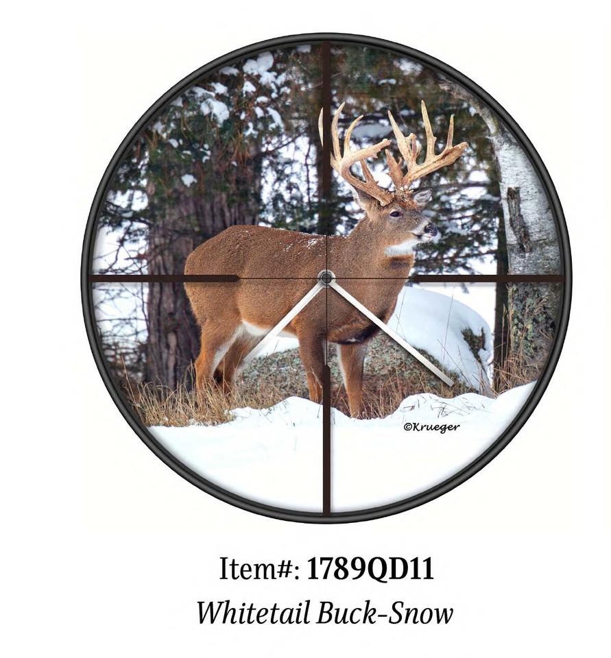 WHITETAIL DEER Wall Clock. Buck Rub hunting lodge, cabin, deer camp ...