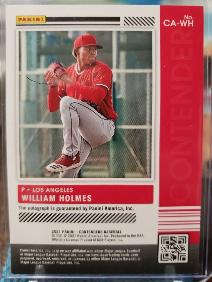 William Holmes 2021 Panini Contenders Prospect Auto Autograph Los ...