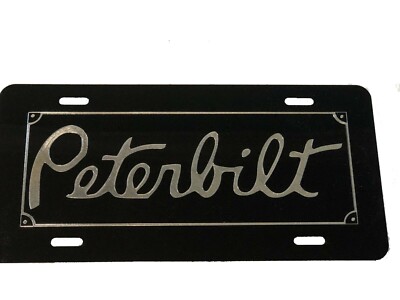 PETERBILT OLD LOGO Car Tag Diamond Etched on Aluminum License Plate | eBay
