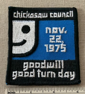 Vintage 1975 CHICKASAW COUNCIL Boy Scout Goodwill Good Turn PATCH BSA ...