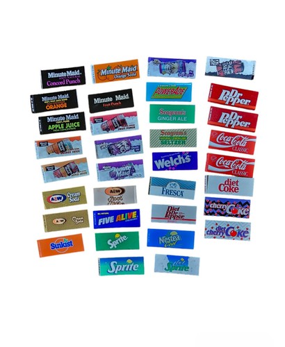 Vintage Vending Machine Plastic Pop Labels Coke Sprite Fresca Dr Pepper ...