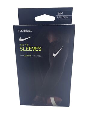 NIKE Pro Dri Fit 3.0 Black Compression Football Arm Sleeves Men S/M NWT ...