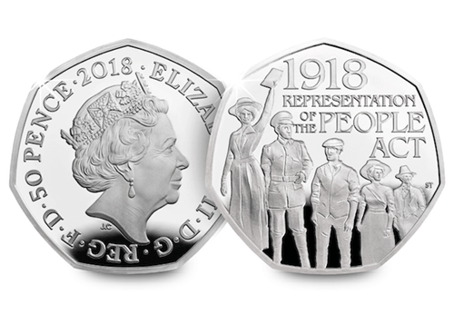 ROYAL MINT 2018 THE PEOPLE ACT 1918 50P FIFTY PENCE SHINY COIN FROM ...
