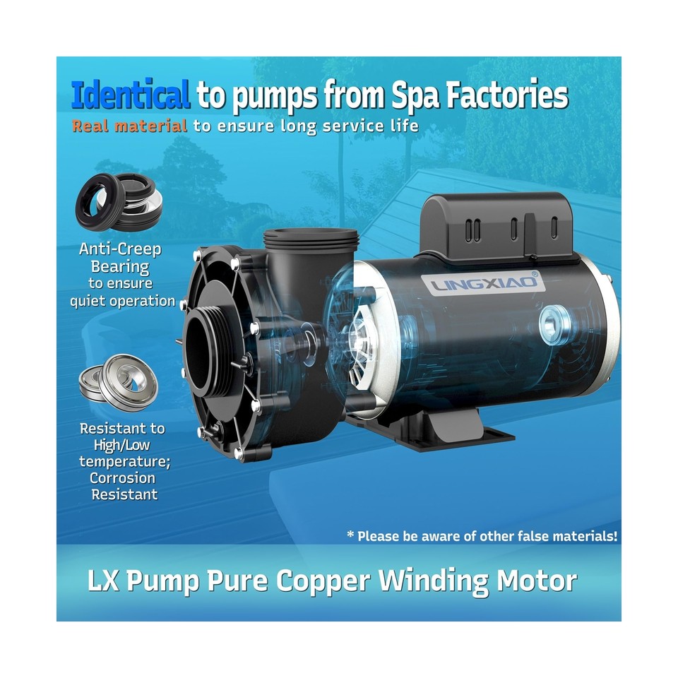 2 Speed Hot Tub SPA Pumps - 3HP SPA Pump - 56 Frame LX SPA Pump Motor ...