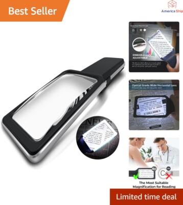 Dimmable LED Magnifying Glass - 6X Magnification, Ideal for Reading Small Fonts | eBay