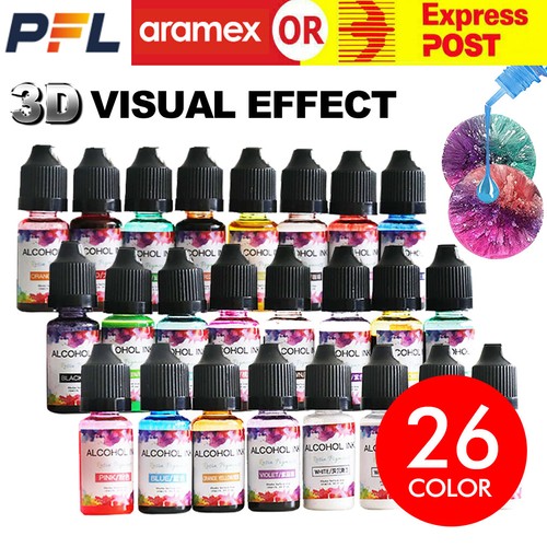 26 Bottle Colors Alcohol-Based Ink Diffusion Epoxy Resin Pigment Kit ...