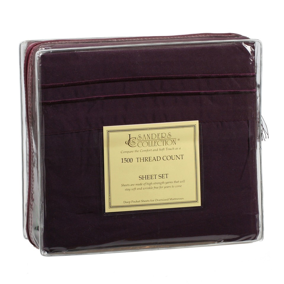 1500 Microfiber Thread Count 4 Piece Bed Sheet Set Many Sizes & Colors ...