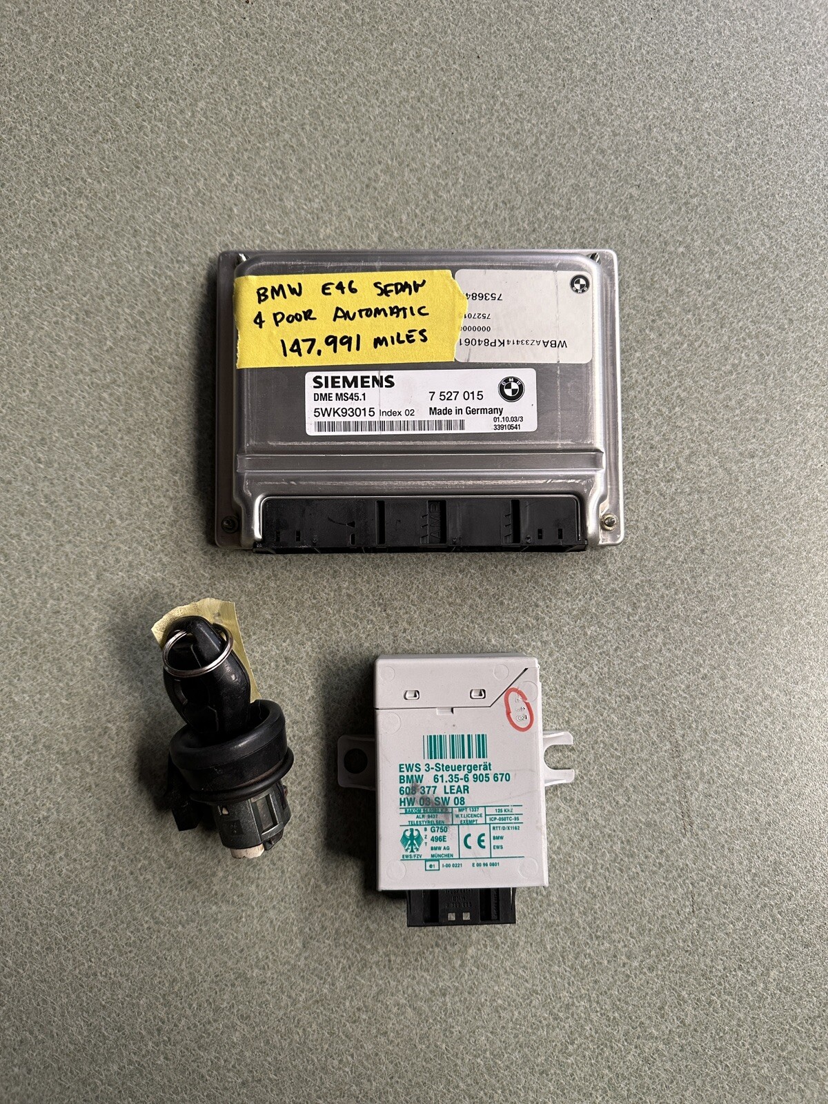 BMW 325i E46 M54 M56 DME MS45.1 ECU EWS3 KEYS MATCHING SET OEM LOW MILES KEY SET | eBay
