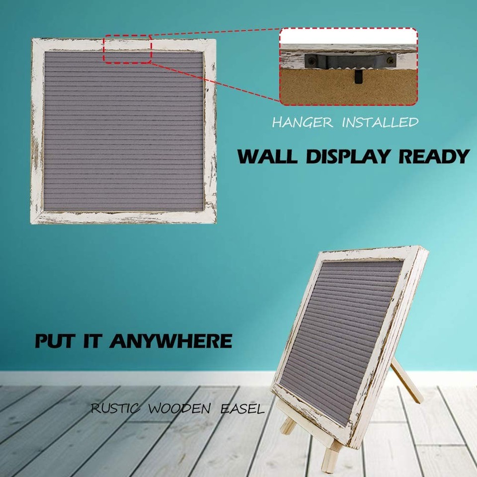 Rustic Felt Letter Board 10x10in Changeable Letter Board Sign with ...