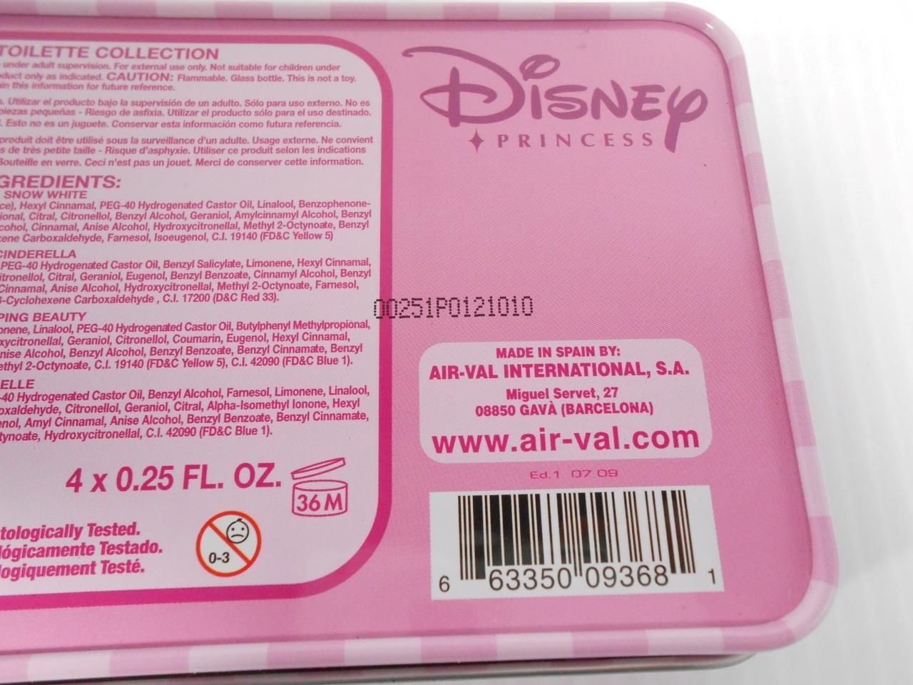 Air Val DISNEY PRINCESS Set of 4 Mini Perfume Bottles Eau De Toilette ...