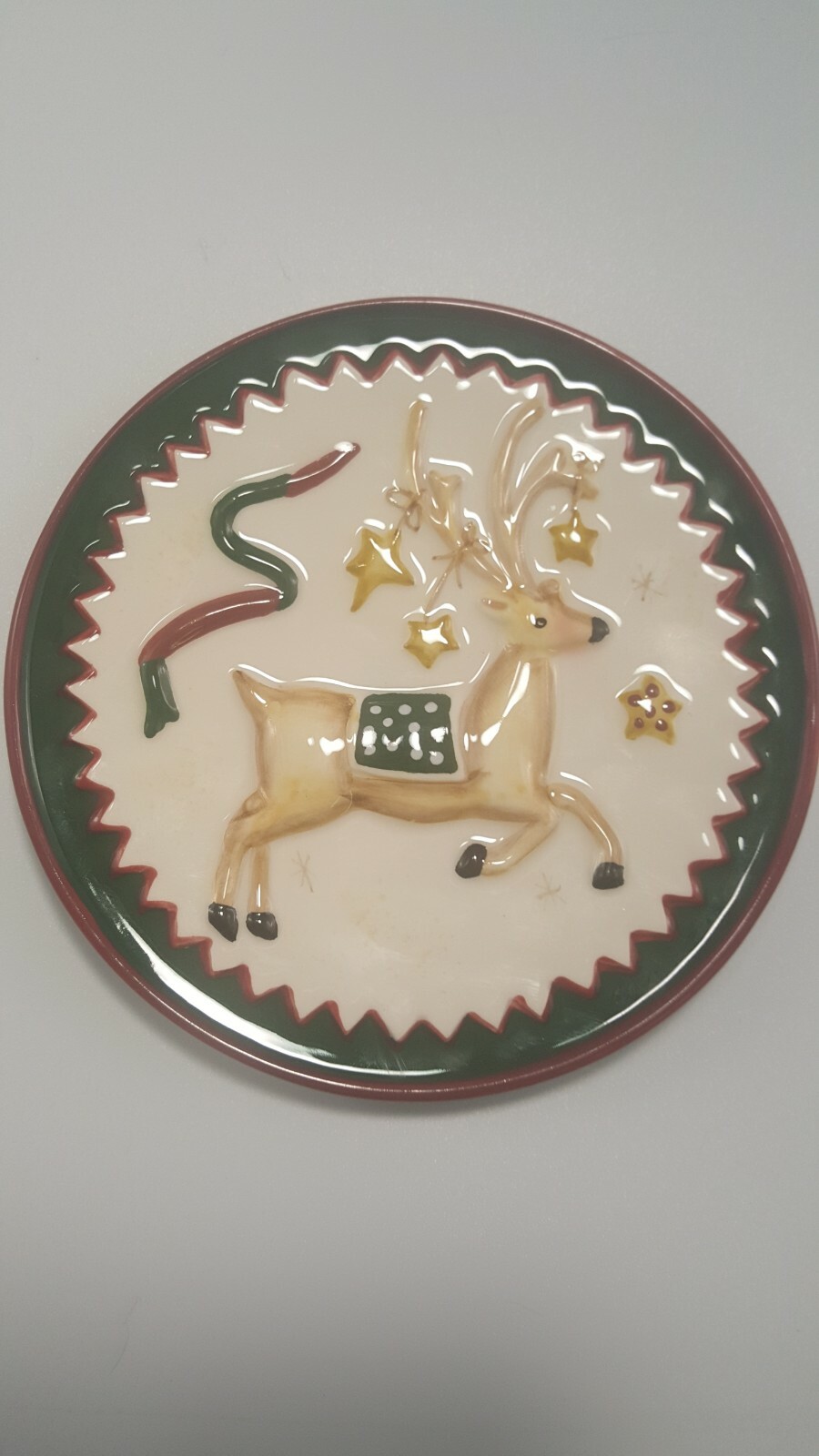 MWW Market Holly Jolly Holiday Reindeer Set Of 3 Mini Plates Original ...