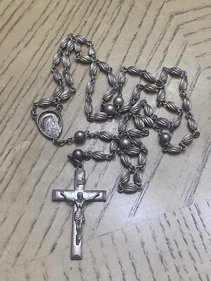 Vintage Designer Creed Sterling Catholic rosary Crucifix. INRI. 30 ...