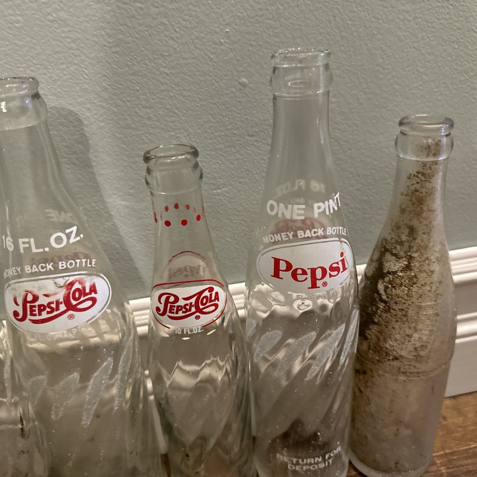 8 Different Vintage Pepsi Cola Pop Soda Bottles Collection 16 10oz Diet ...