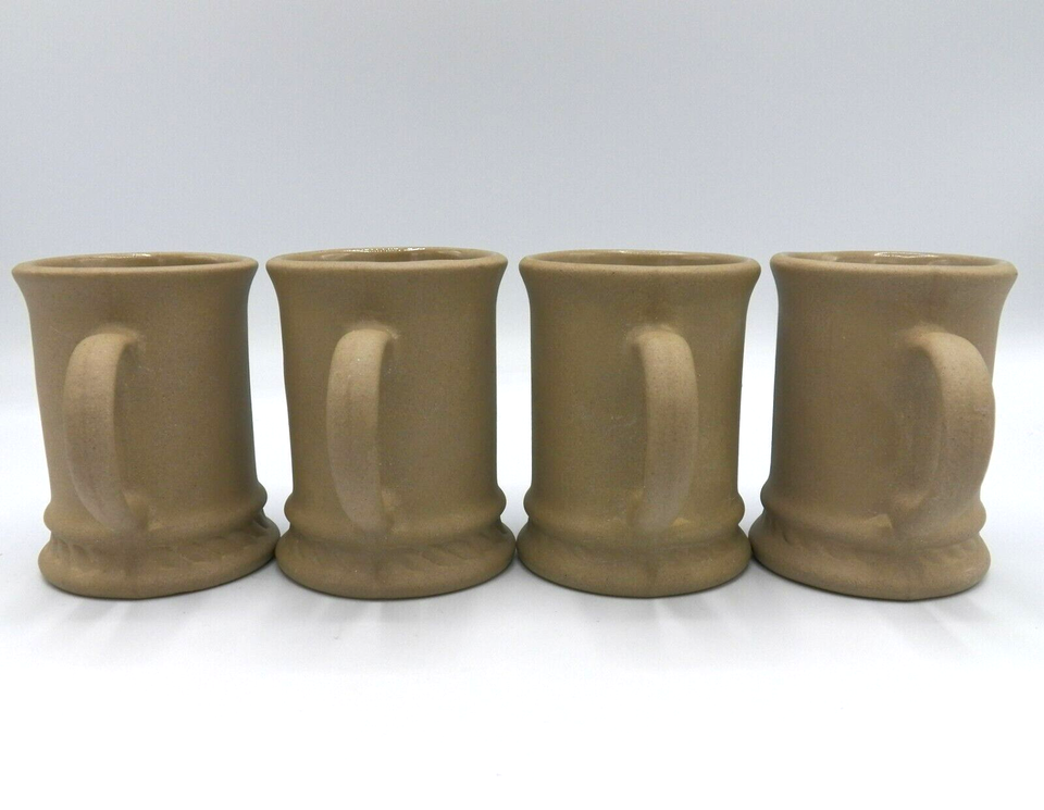 4 Hartstone Pottery Buff Stoneware Mugs Wine AD Espresso Child USA ...