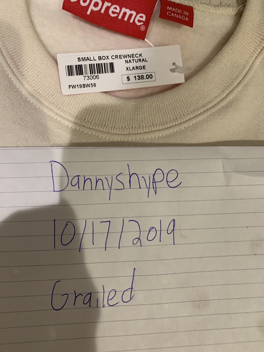 Supreme Natural Small Box Logo Crewneck Size XL | eBay Supreme Natural Small Box Logo Crewneck Size XL | eBay