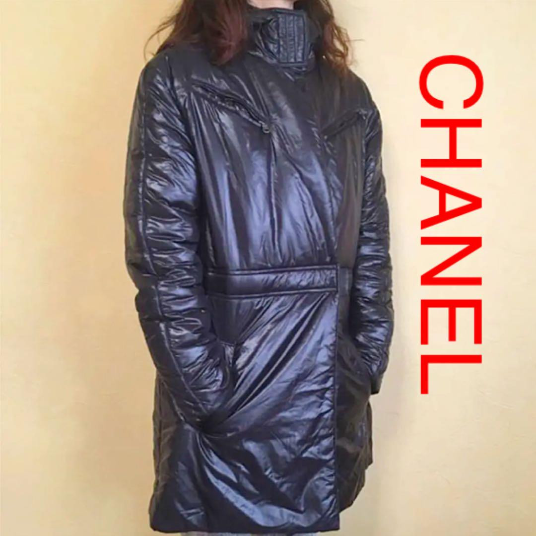CHANEL Black Cocoon Light Down Coat From Japan | eBay CHANEL Black Cocoon Light Down Coat From Japan | eBay