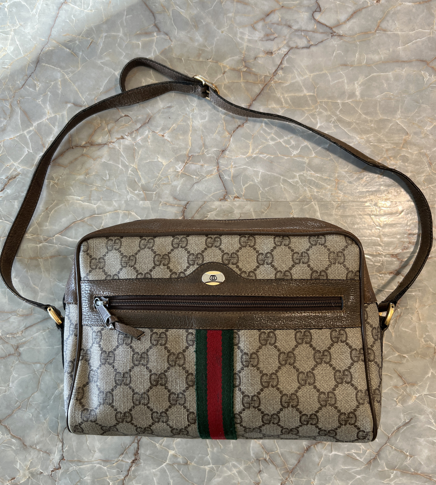 GUCCI Old Gucci Shoulder Bag Sherry Line Ophidia Vint… - Gem