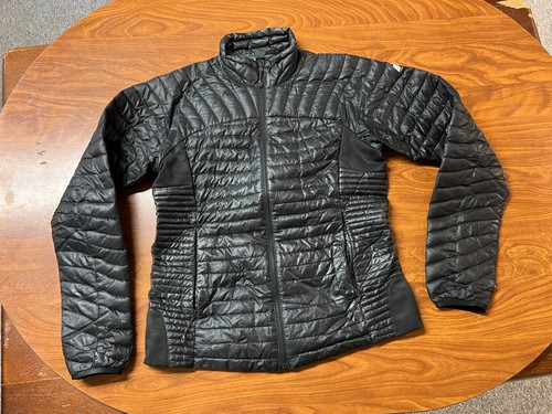 WOMENS USED EDDIE BAUER FIRST ASCENT BLACK ZIP UP DOWN PUFFER JACKET ...