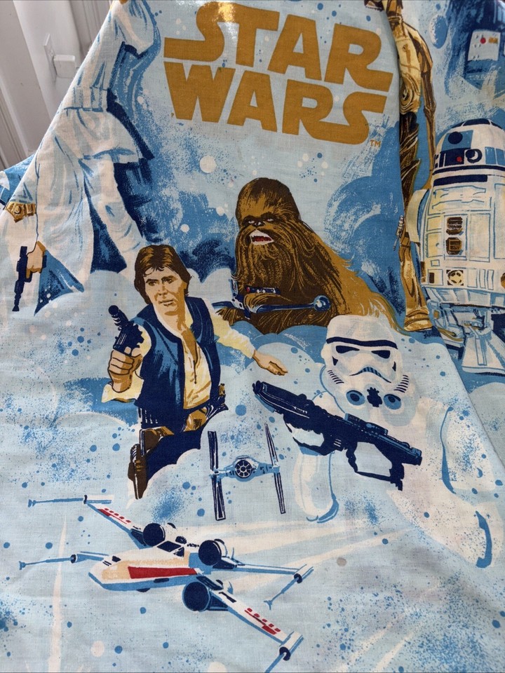Vintage Star Wars Twin Flat Sheet A New Hope 1977 Darth Vader Luke ...