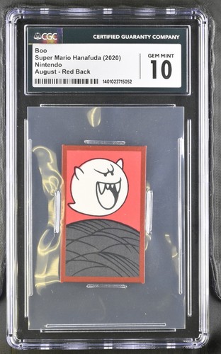 CGC 10 GEM MINT Boo Super Mario Hanafuda Nintendo August Red Back Card ...