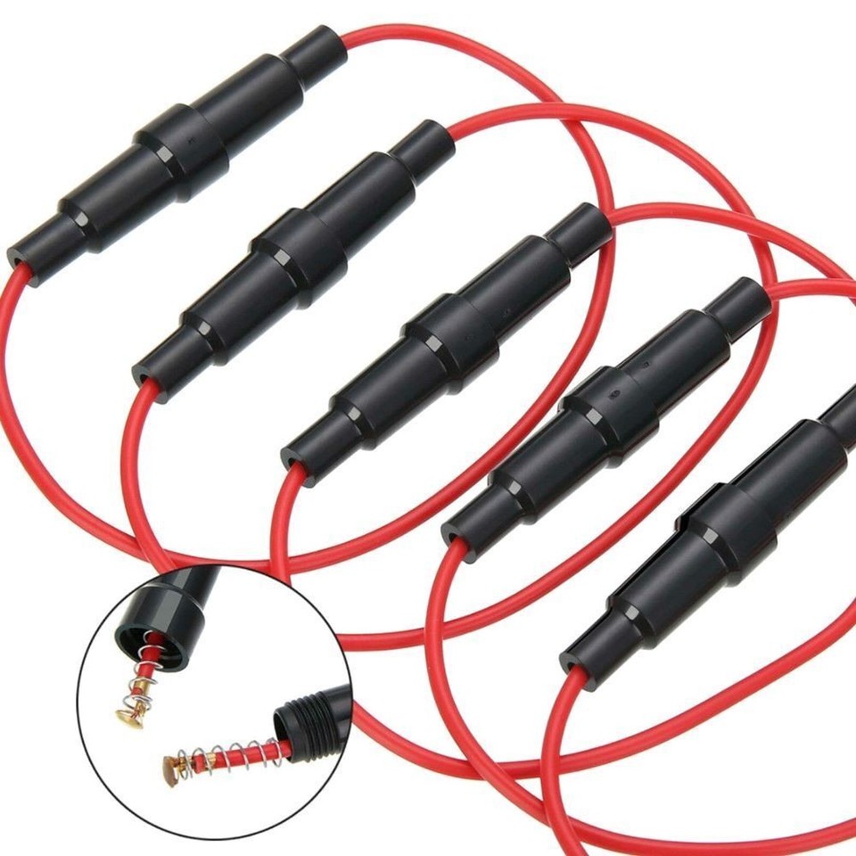 Inline Fuse Holder Screw Type Glass fuse holder 5x20mm Splash Proof AGC ...