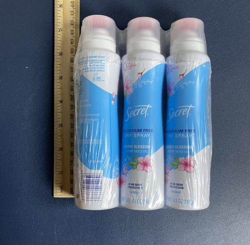 3 PACK Secret Dry Spray 48HR Antiperspirant Deodorant Cherry Blossoml 4 ...
